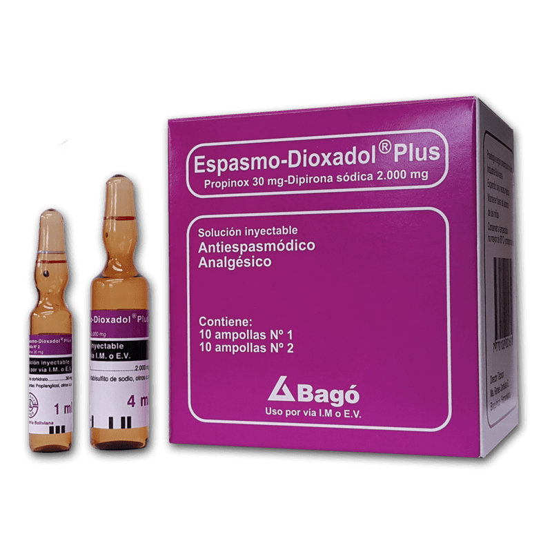 Espasmo – Dioxadol Plus - Inyectable - Laboratorios Bagó de Bolivia